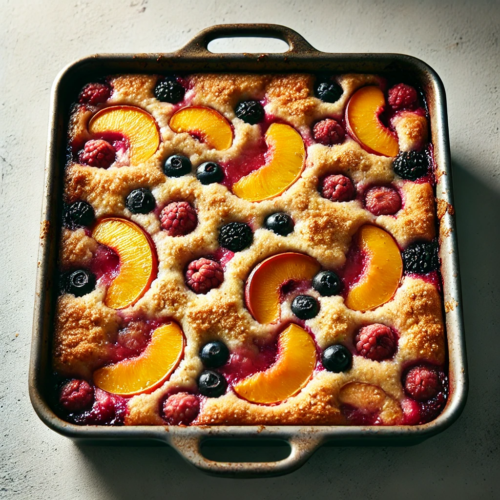 peach and berry cobbler