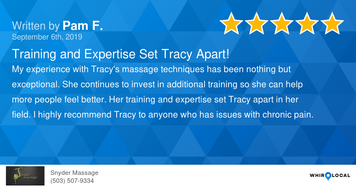 Training and Expertise Set Tracy Apart! | Snyder Massage