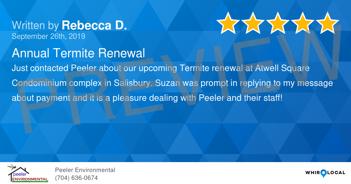 Annual Termite Renewal | Peeler Environmental